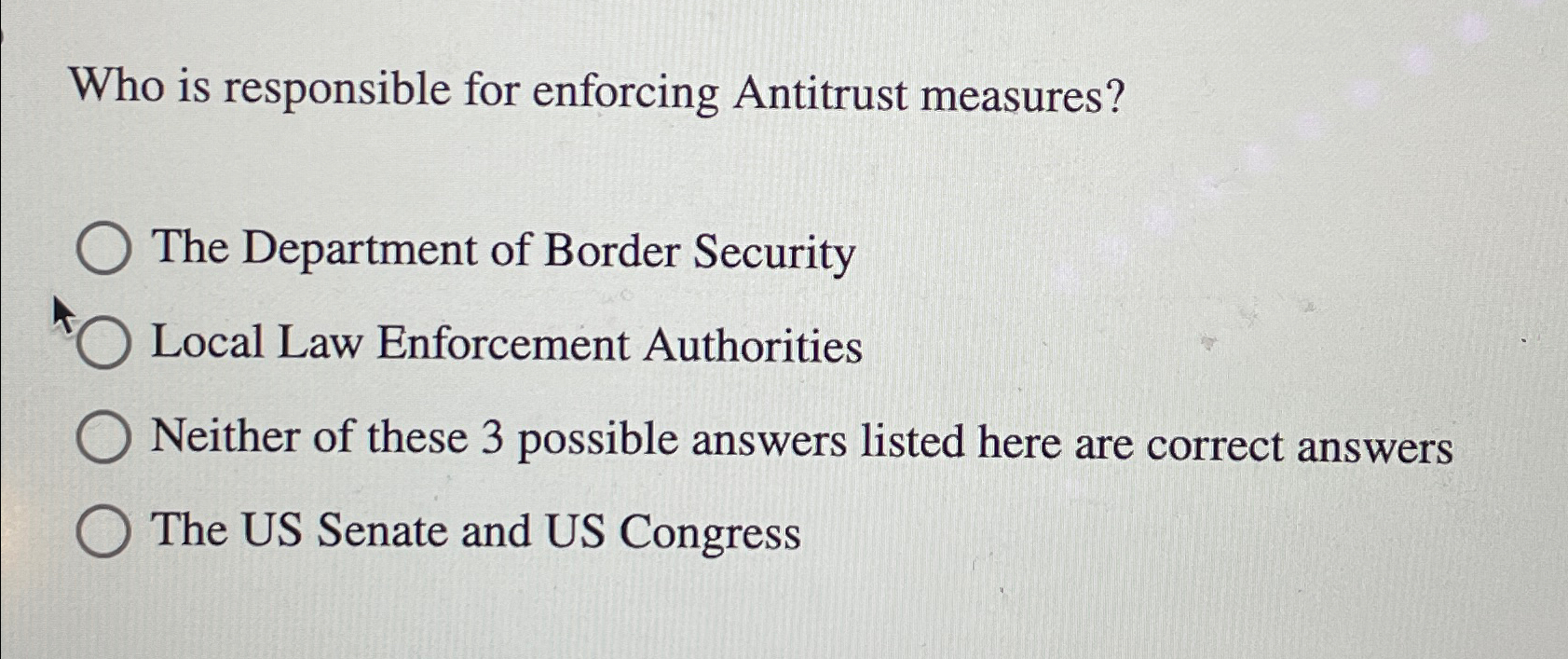 Solved Who is responsible for enforcing Antitrust | Chegg.com
