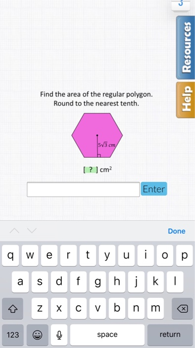 Solved Resources Find the area of the regular polygon. Round | Chegg.com