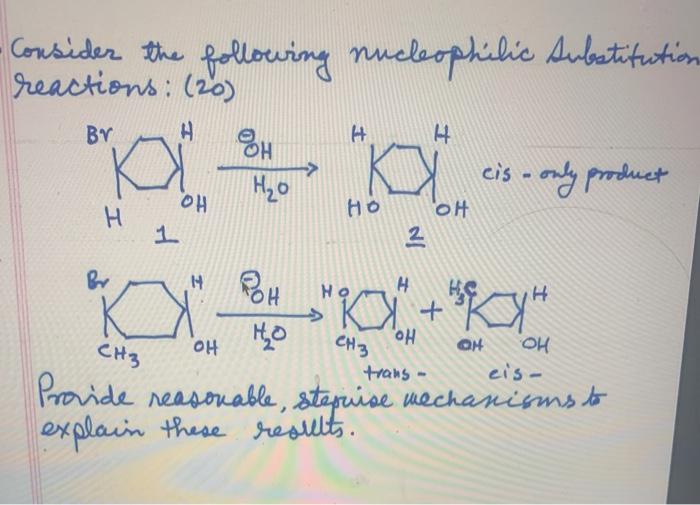 Solved Consider the following nucleophilic substitution | Chegg.com