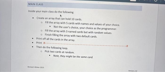 Solved Create a Card class. Each card will have three | Chegg.com