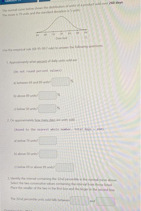Solved The normal curve below shows the distribution of | Chegg.com