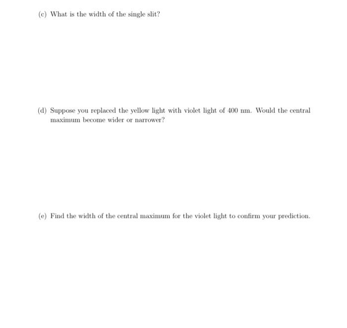 Solved Yellow light of wavelength 590 nm passes through a | Chegg.com