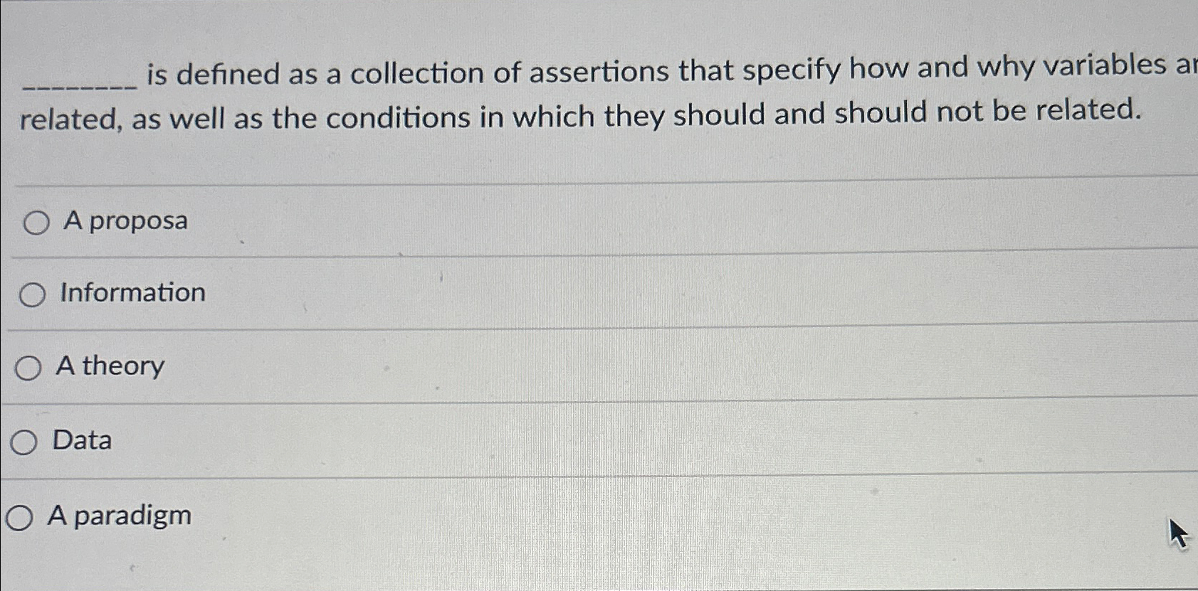 Solved is defined as a collection of assertions that specify | Chegg.com