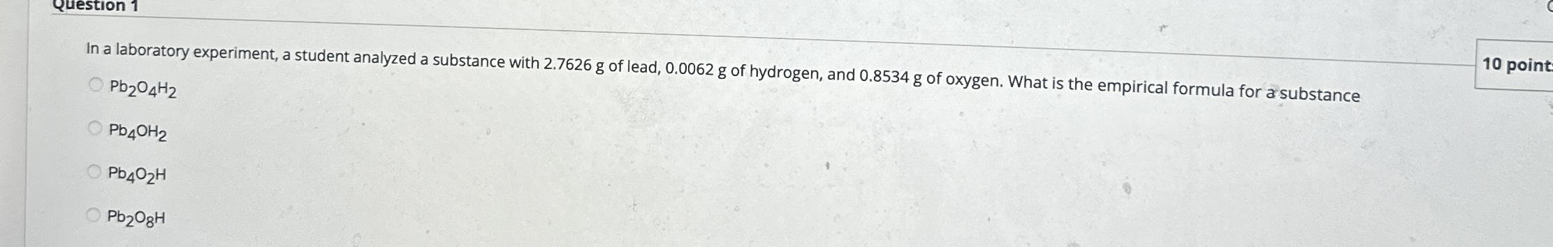 Solved Question 110 ﻿pointIn a laboratory experiment, a | Chegg.com