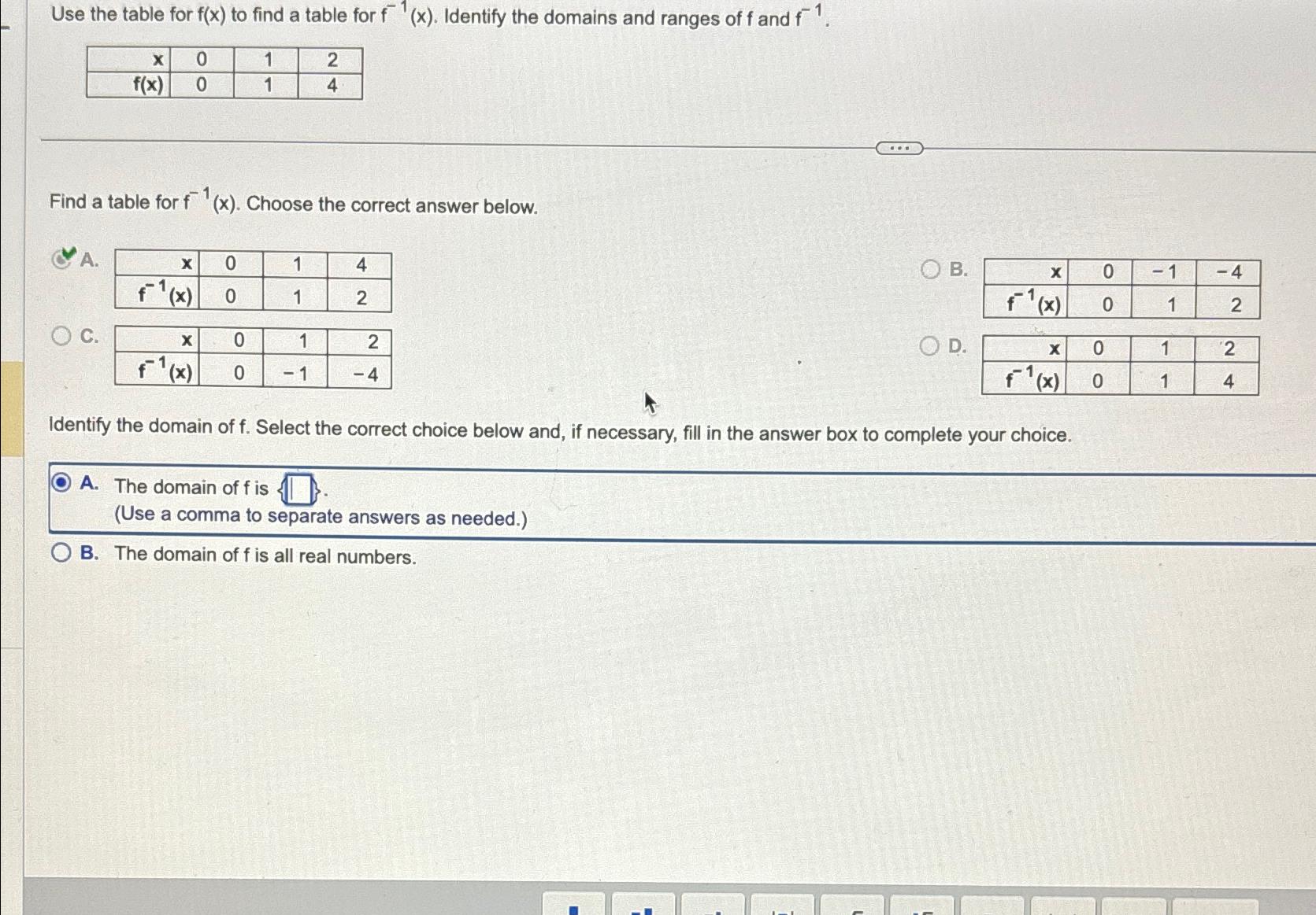 Solved Use the table for f(x) ﻿to find a table for f-1(x). | Chegg.com