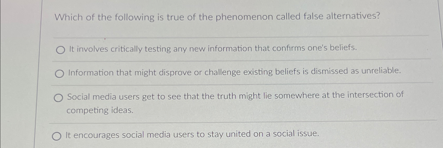 Solved Which of the following is true of the phenomenon | Chegg.com