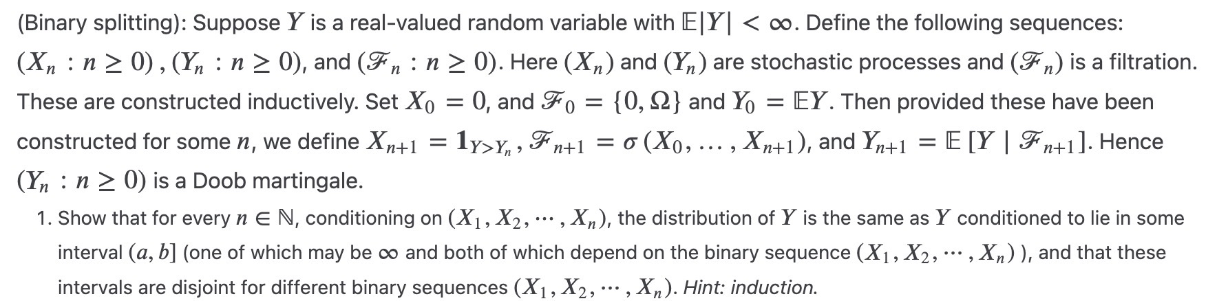 Solved (Binary splitting): Suppose Y ﻿is a real-valued | Chegg.com