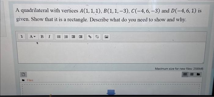 Solved A quadrilateral with vertices | Chegg.com