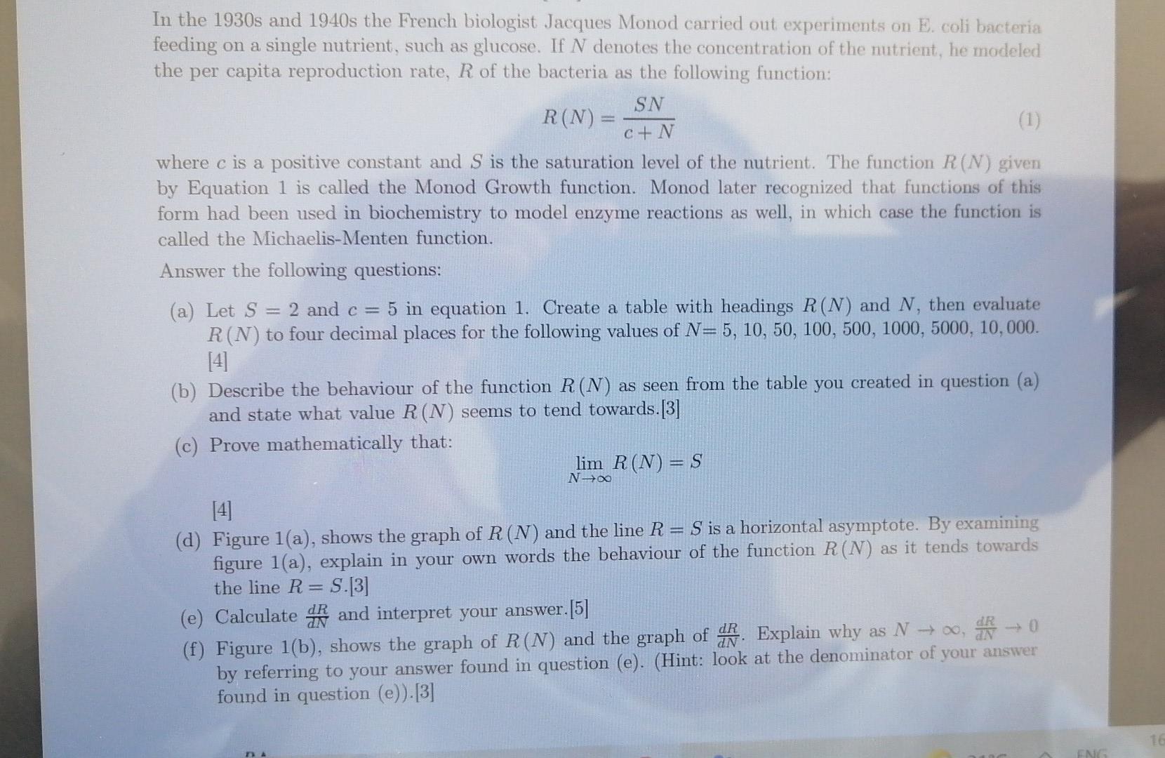 Solved In the 1930s and 1940s the French biologist Jacques | Chegg.com