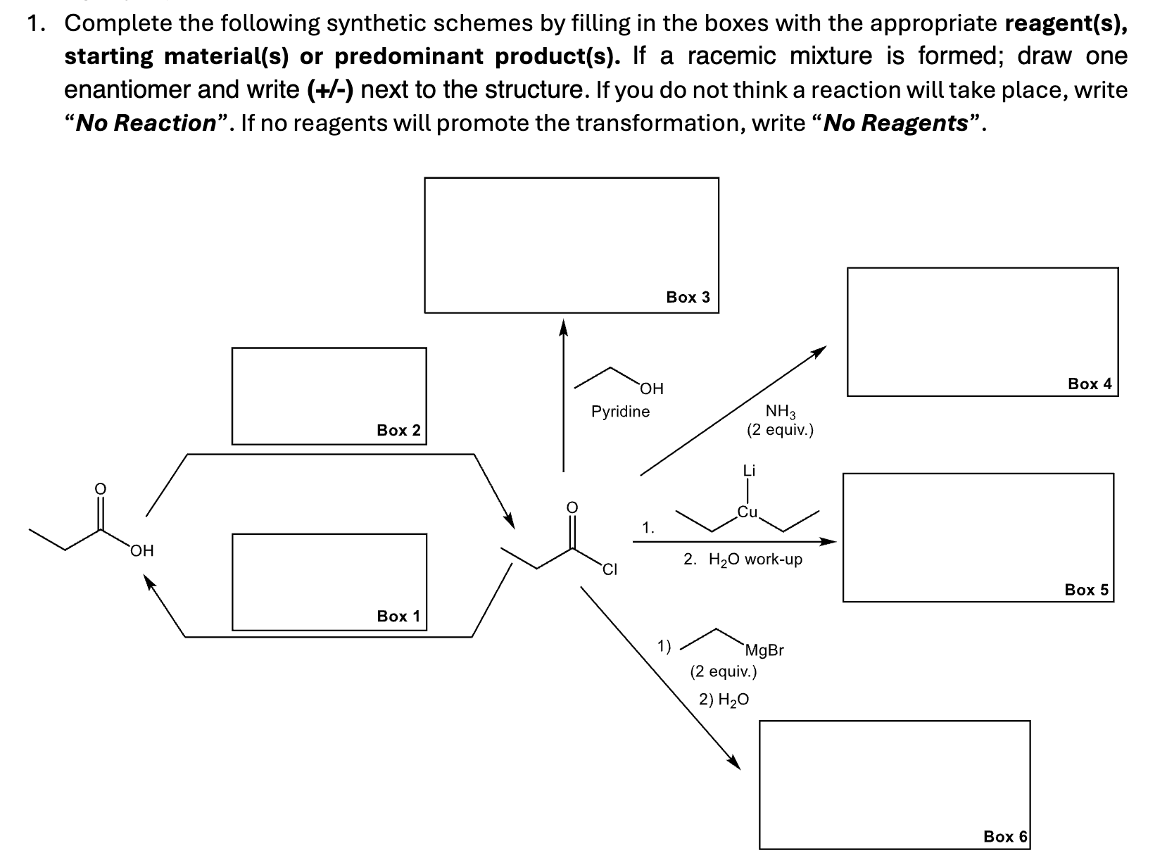 Solved 1. ﻿Complete the following synthetic schemes by | Chegg.com