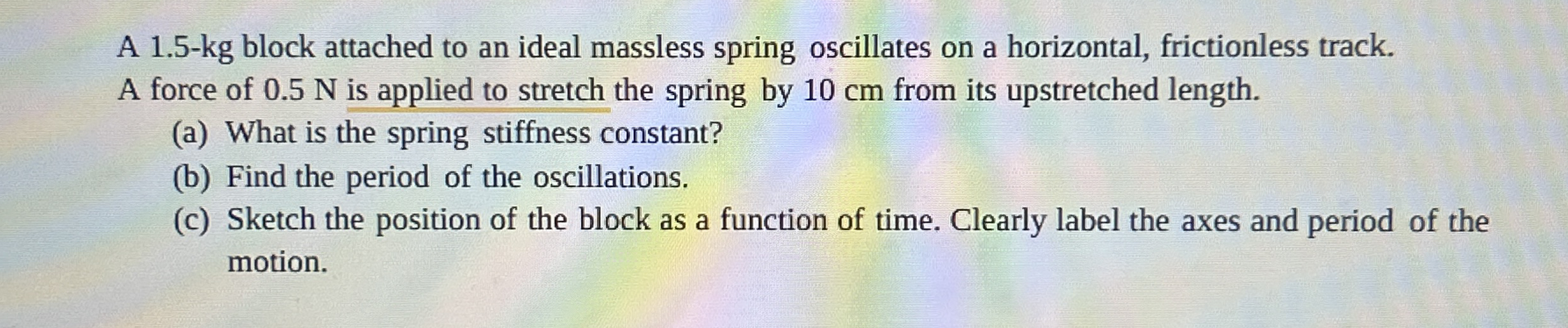 Solved A 1.5-kg ﻿block attached to an ideal massless spring | Chegg.com