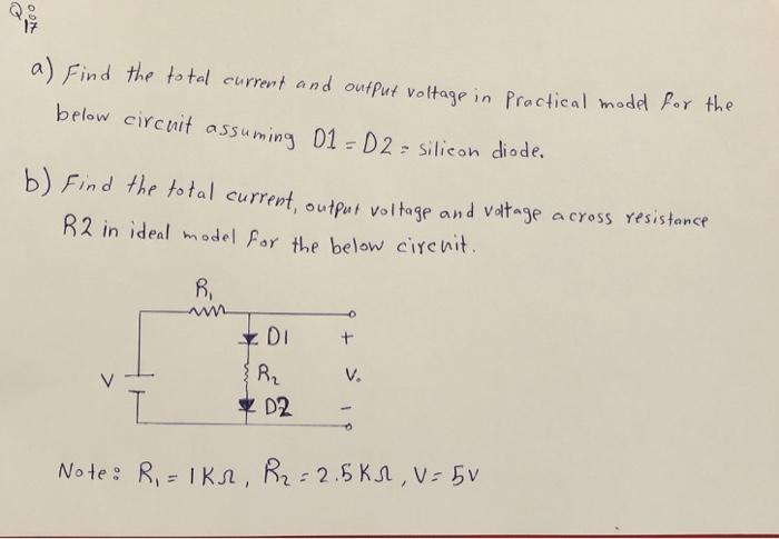Solved a) Find the total current and output voltage in | Chegg.com