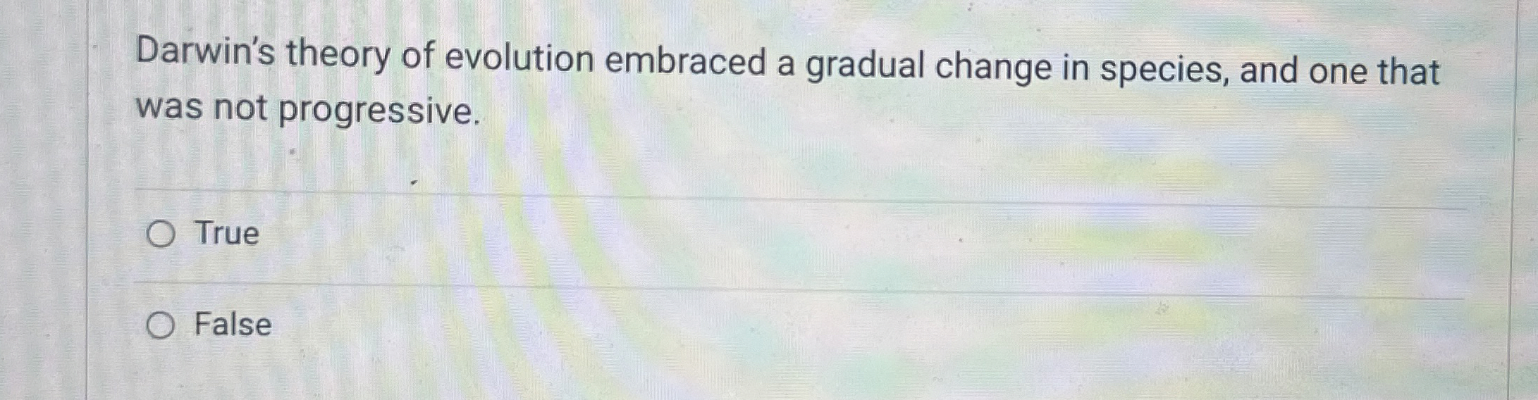 Solved Darwin's theory of evolution embraced a gradual | Chegg.com