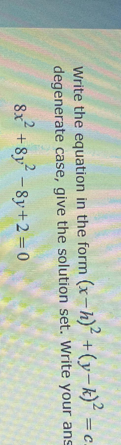 Solved Write the equation in the form | Chegg.com