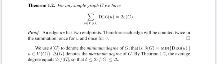 Solved 1.2.1 Prove Theorem 1.2 for arbitrary graphs. That | Chegg.com