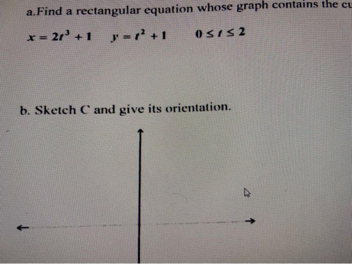 Solved find a rectangular equation whose graph contains the | Chegg.com