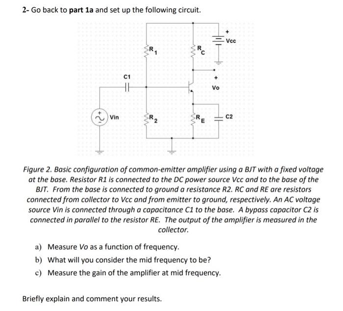 Solved 2- Go back to part 1a and set up the following | Chegg.com