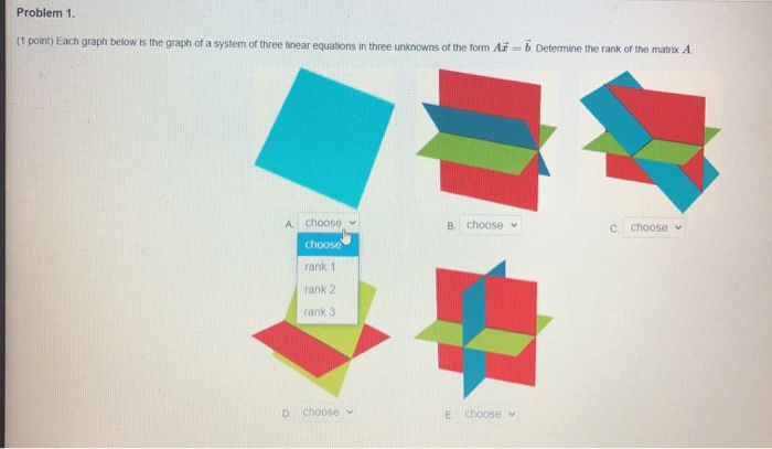 Solved Problem 1. (1 point) Each graph below is the graph of | Chegg.com