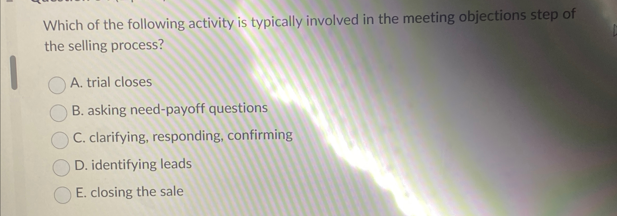 Solved Which of the following activity is typically involved | Chegg.com