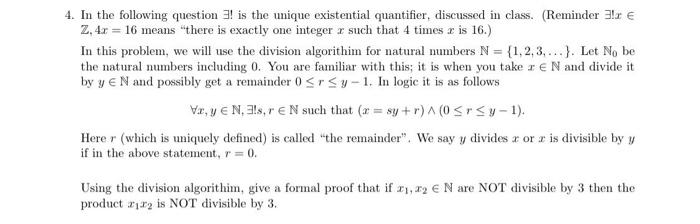Solved 4. In the following question 3! is the unique | Chegg.com