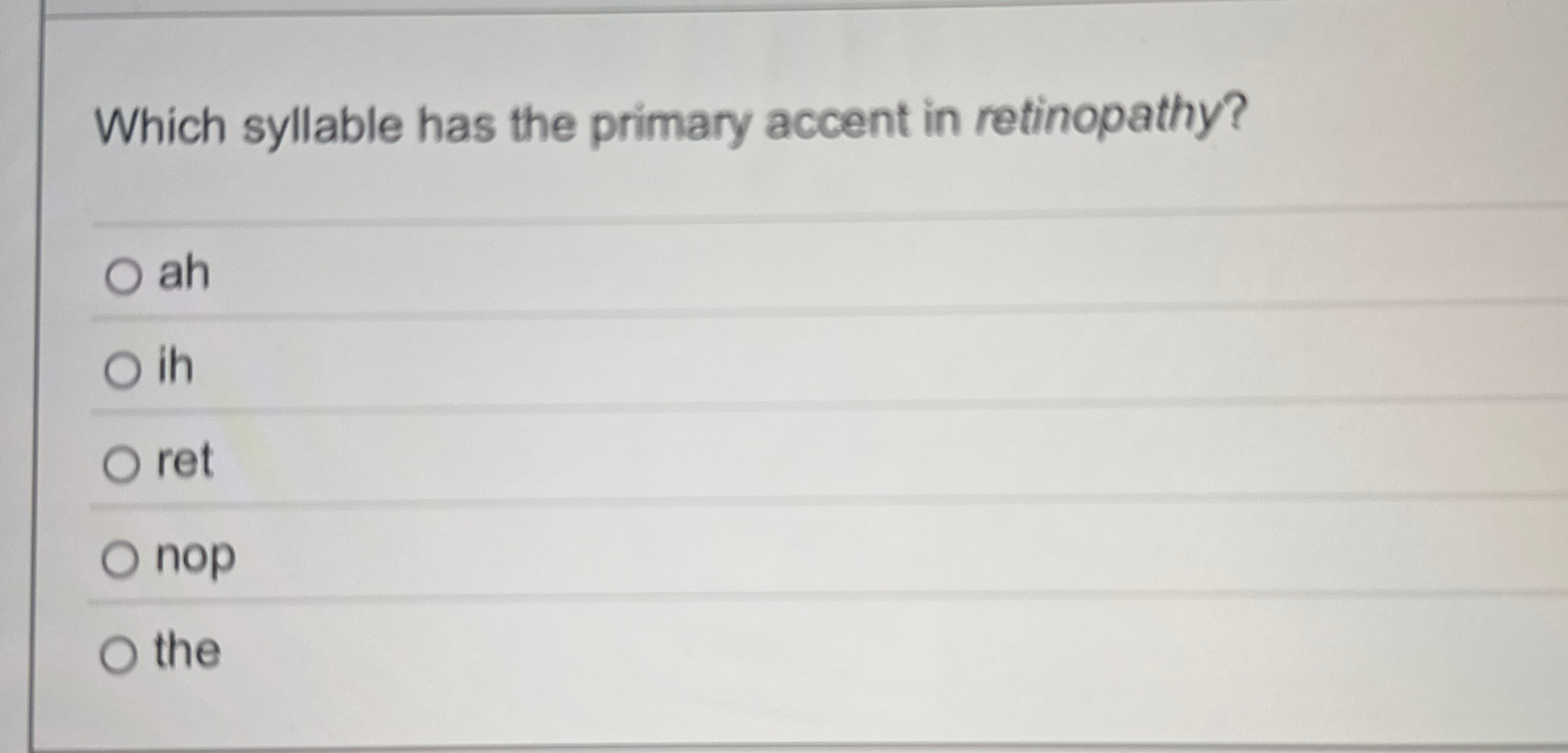 Solved Which syllable has the primary accent in | Chegg.com
