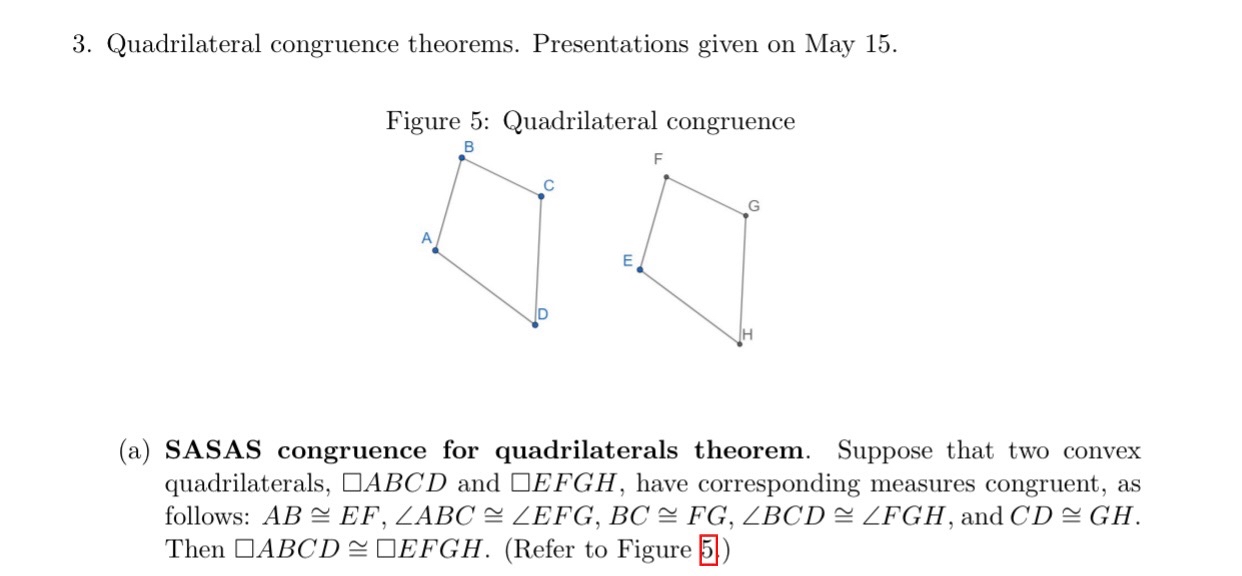 Quadrilateral congruence theorems.Figure 5: | Chegg.com