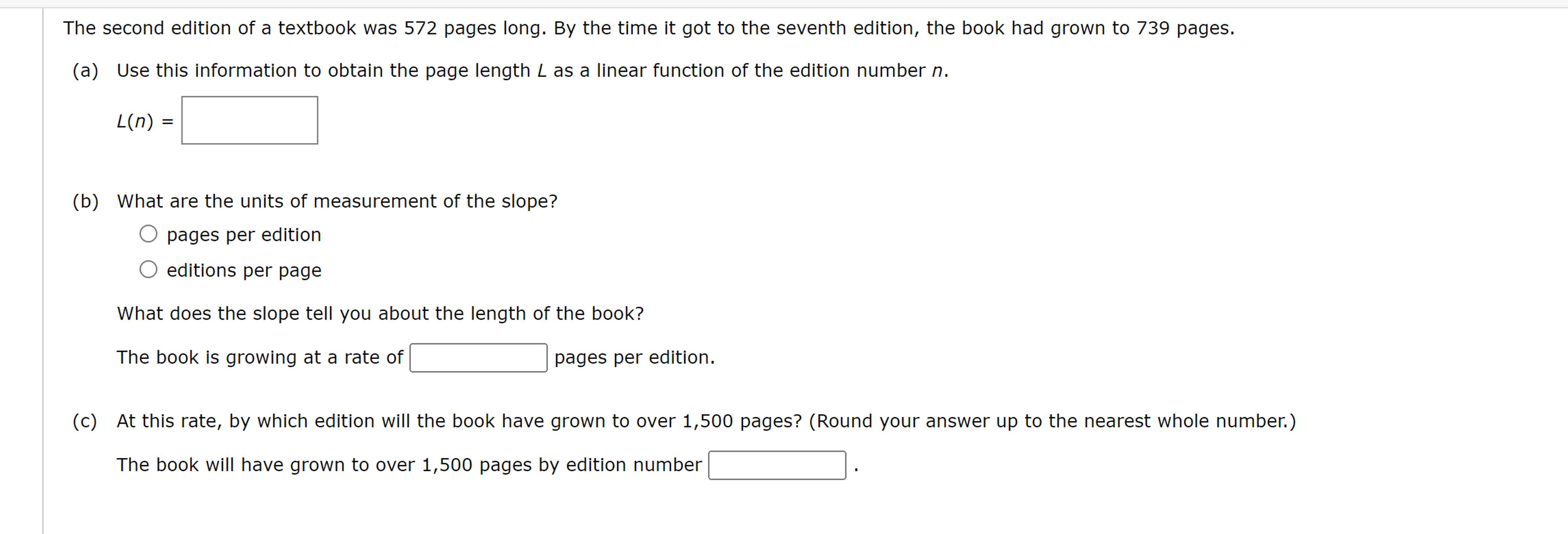 Solved The second edition of a textbook was 572 ﻿pages long. | Chegg.com