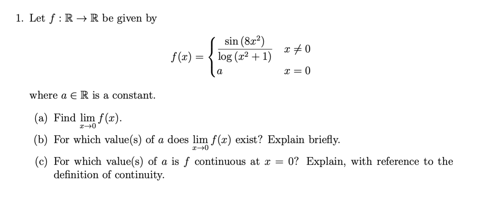 Solved Let f:R→R ﻿be given | Chegg.com