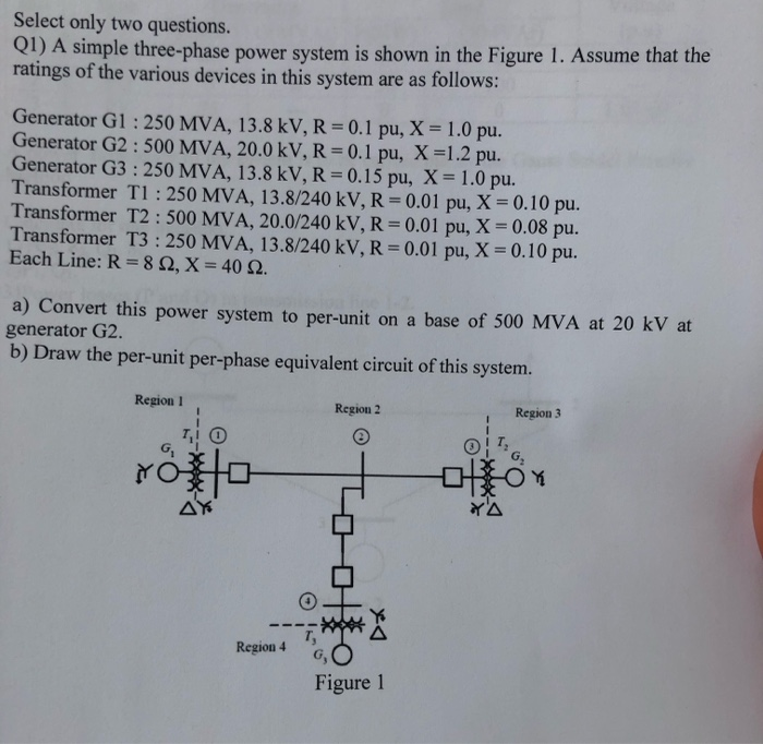 Solved Select only two questions. Q1) A simple three-phase | Chegg.com