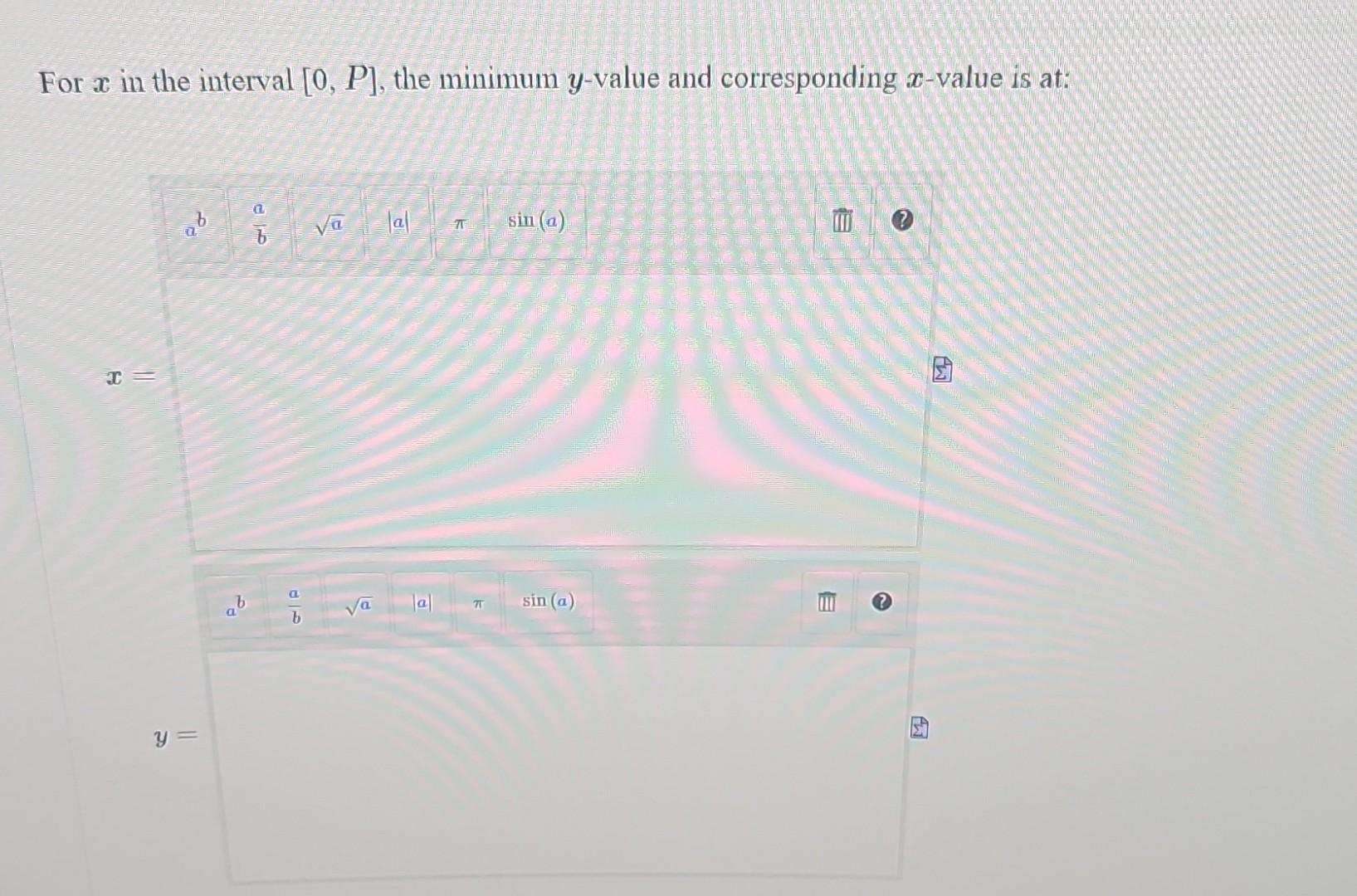 Solved y=Consider the function f(x)=3sin(4π(x−5))+7. State | Chegg.com