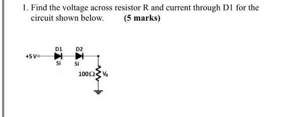 Solved 1. Find the voltage across resistor R and current | Chegg.com