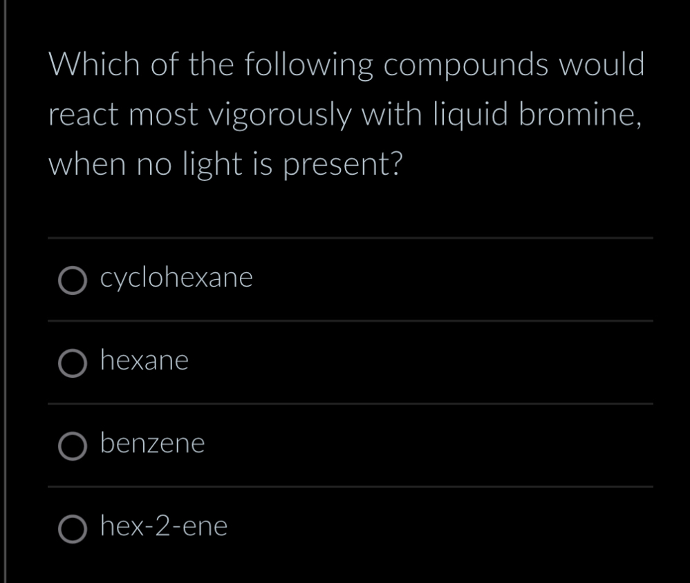 Solved Which of the following compounds would react most | Chegg.com