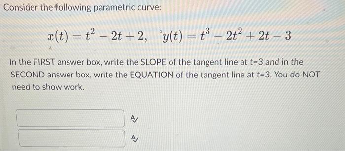 Solved Consider the following parametric curve: | Chegg.com