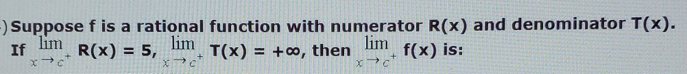 Solved - Suppose f is a rational function with numerator | Chegg.com