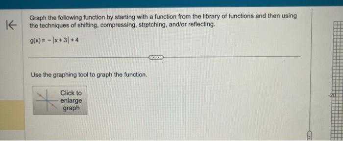 Solved Graph the following function by starting with a | Chegg.com