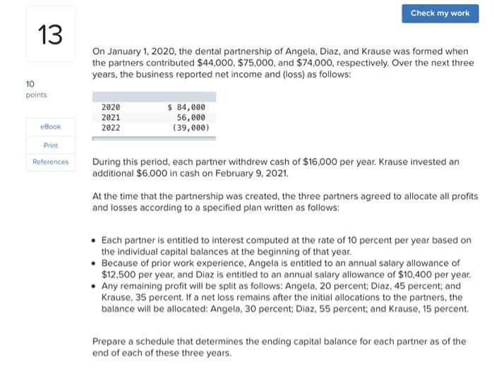 Solved On January 1, 2020, the dental partnership of Angela, | Chegg.com