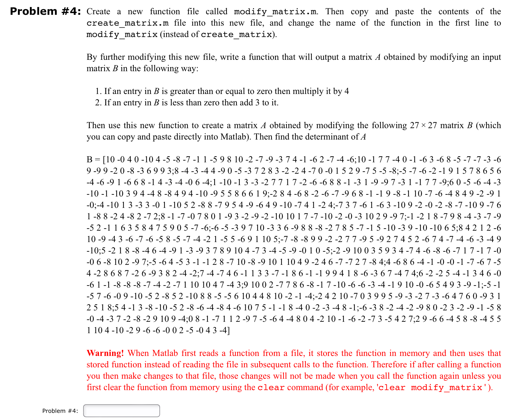 Solved Problem #4: Create a new function file called | Chegg.com