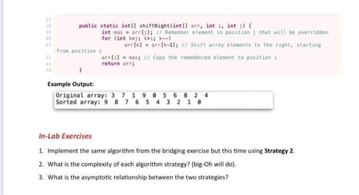 Solved Bridging Exercise The following algorithm takes an | Chegg.com