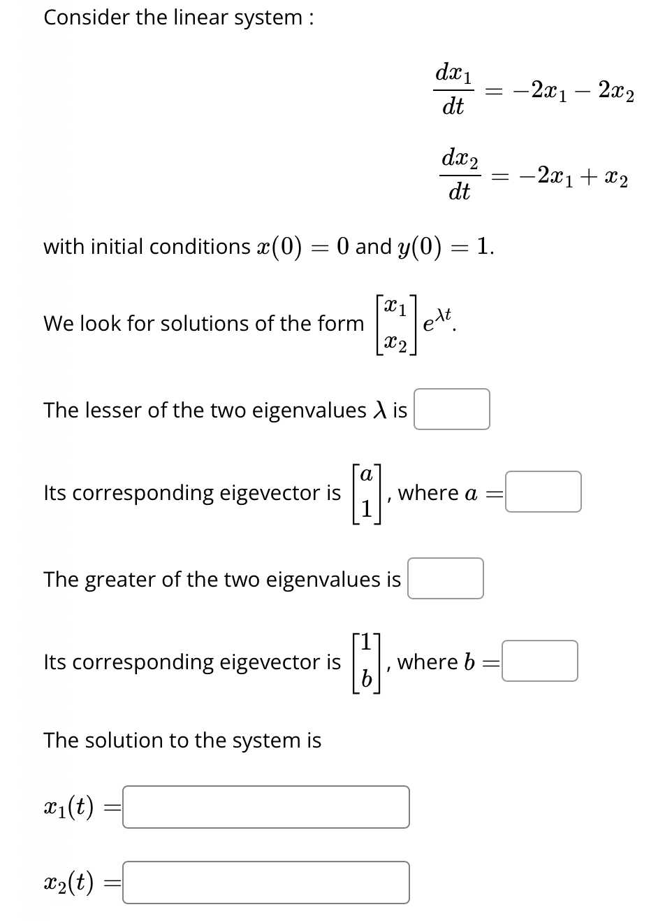 Consider the linear system | Chegg.com