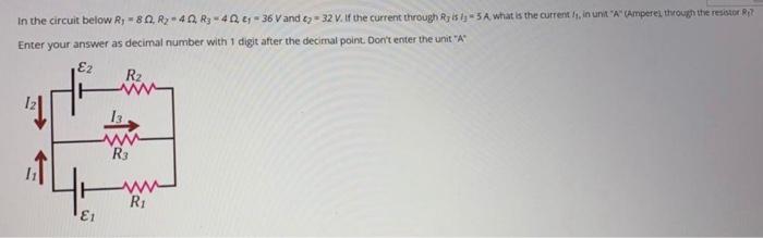 Solved In the circuit below R1=8,R2=4,R3=4, E1=36V, E2=32V. | Chegg.com