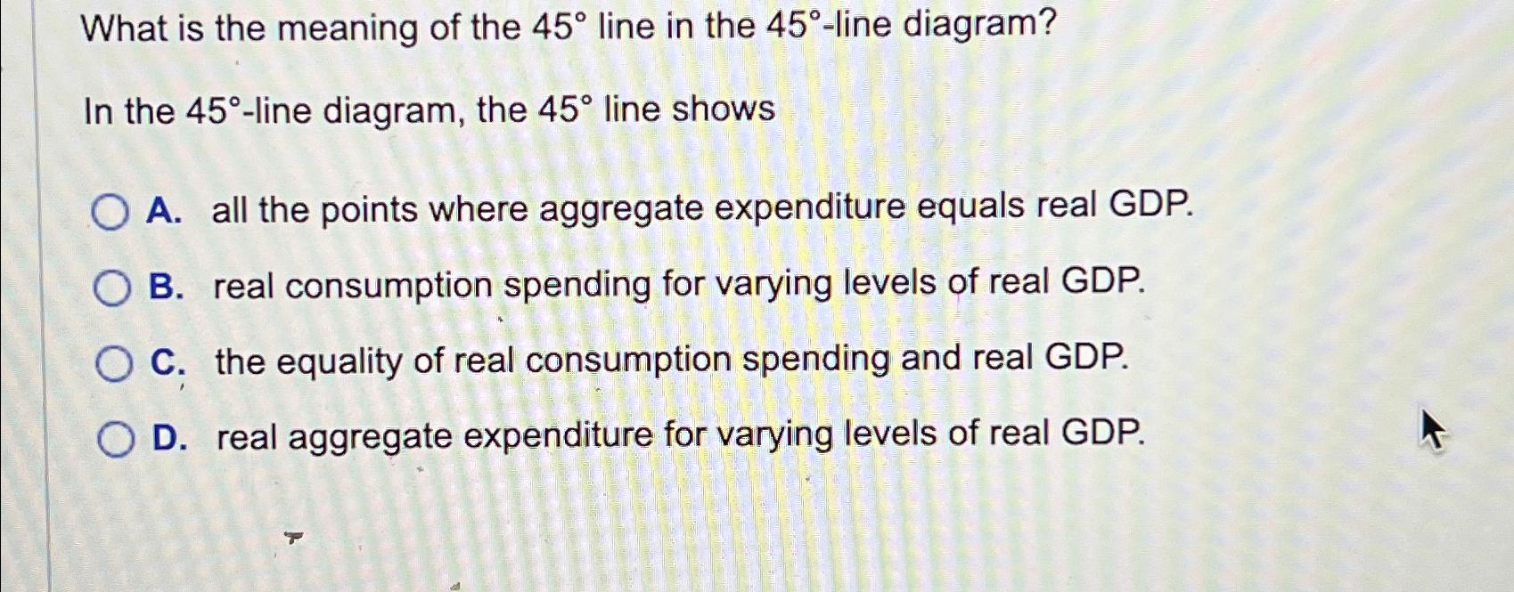 Solved What is the meaning of the 45° ﻿line in the 45°-line | Chegg.com