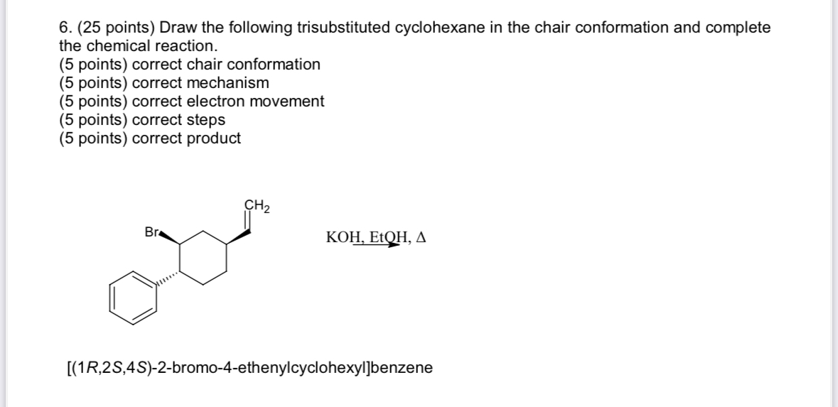 Solved (25 ﻿points) ﻿Draw the following trisubstituted | Chegg.com