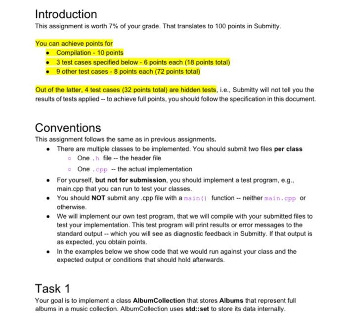 Solved Introduction This assignment is worth 7% of your | Chegg.com