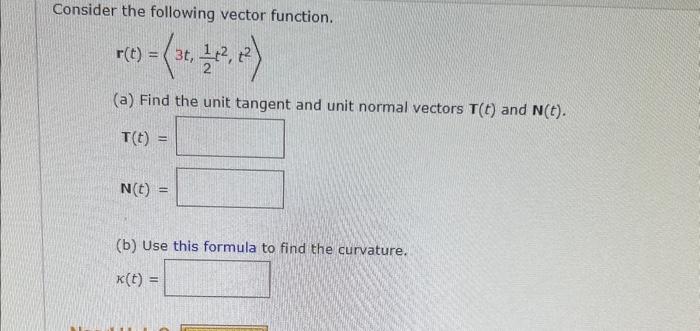 Solved Consider the following vector function. | Chegg.com