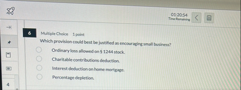 Solved 01:2054Time Remaining6Multiple Choice 1 ﻿pointWhich | Chegg.com