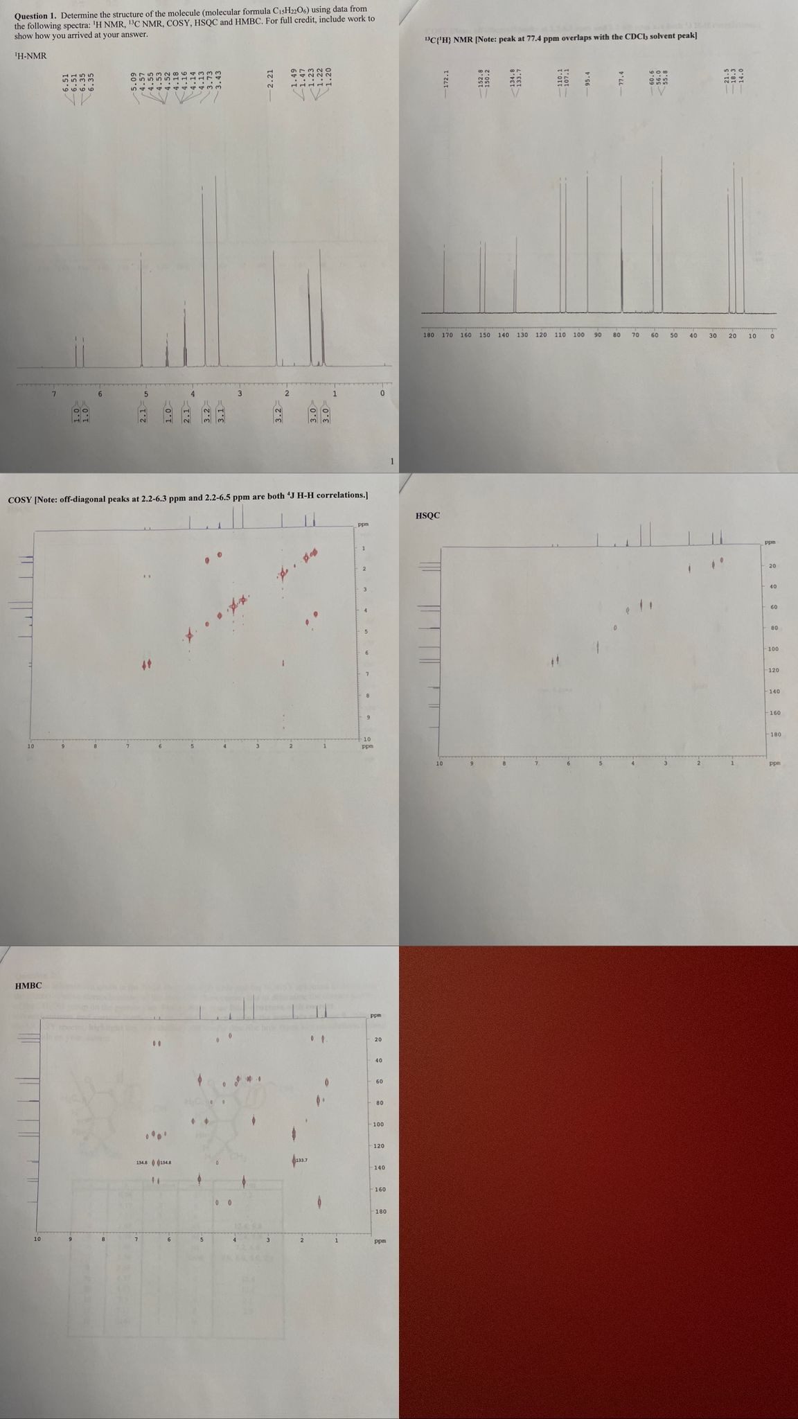 Question 1. ﻿Determine the structure of the molecule | Chegg.com