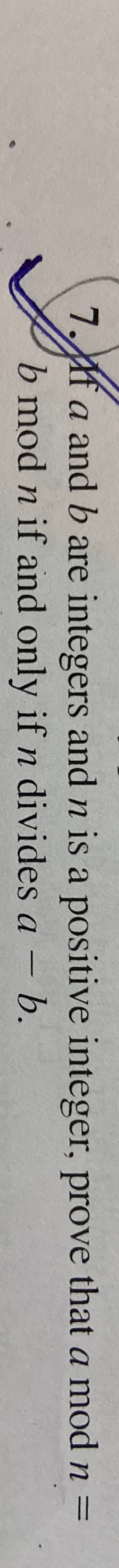 Solved 1a and b ﻿are integers and n ﻿is a positive integer, | Chegg.com