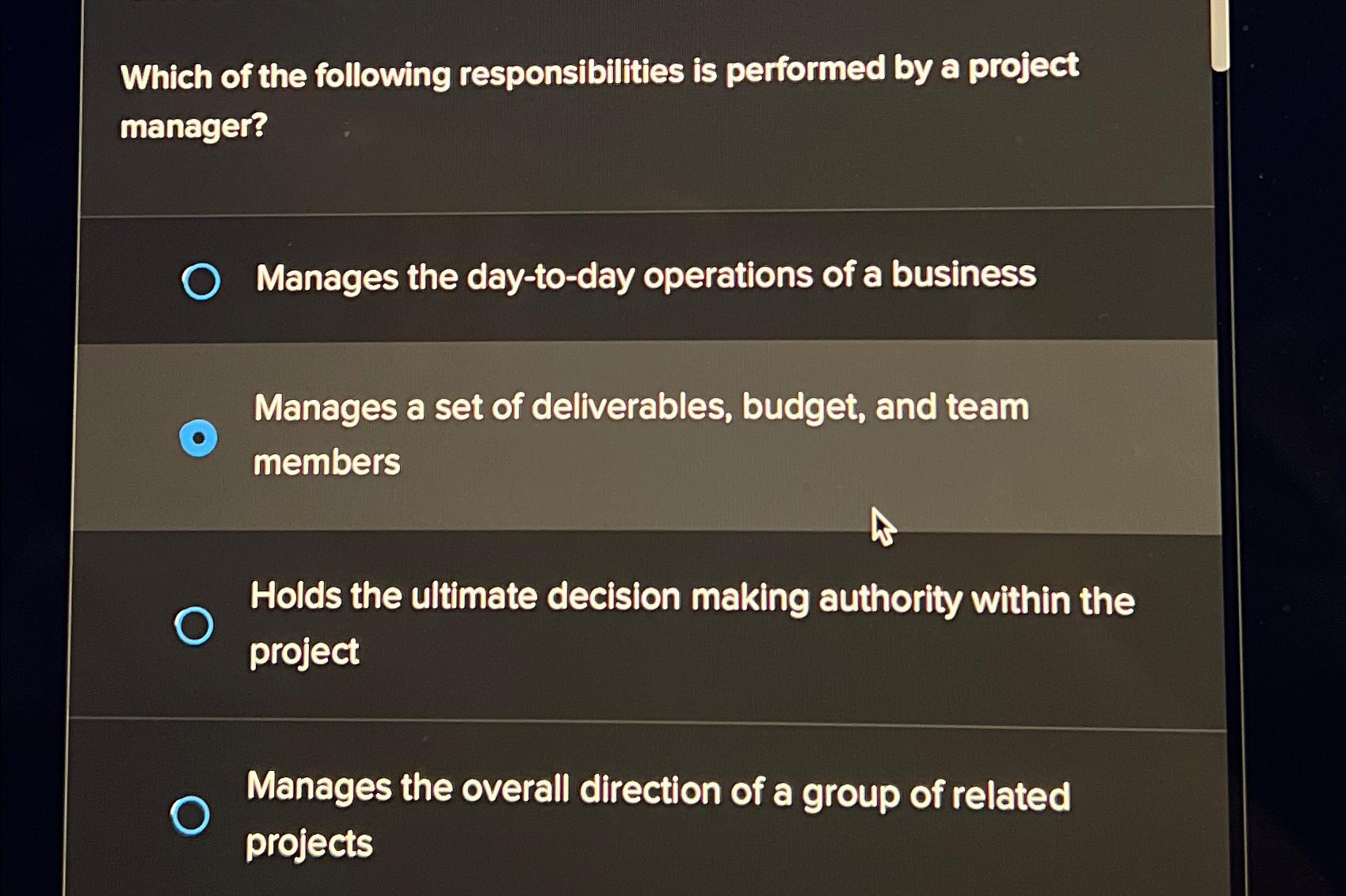 Solved Which of the following responsibilities is performed | Chegg.com