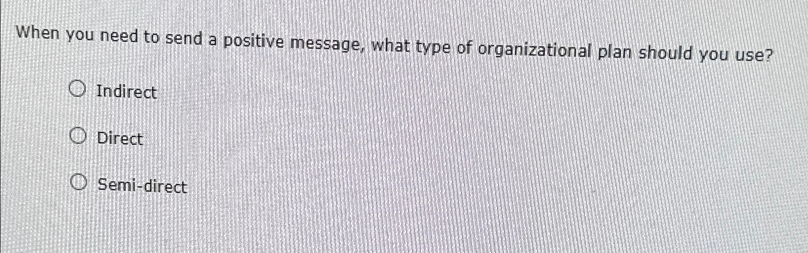 Solved When you need to send a positive message, what type | Chegg.com
