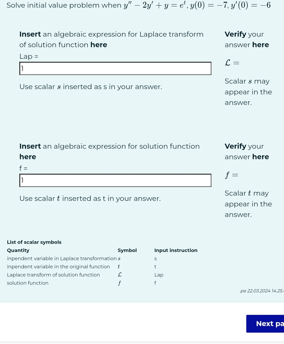 Solved Solve initial value problem when | Chegg.com